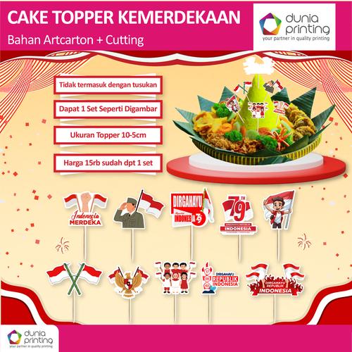 Jual Topper Cake Hiasan tumpeng motif merdeka 17 Agustus Dirgahayu ...