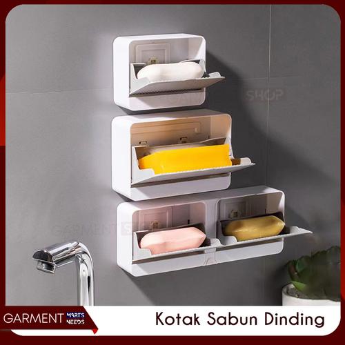 Promo Rak Sabun Batang Buka Tutup Tempel Dinding Box Kotak Sekat Kamar ...
