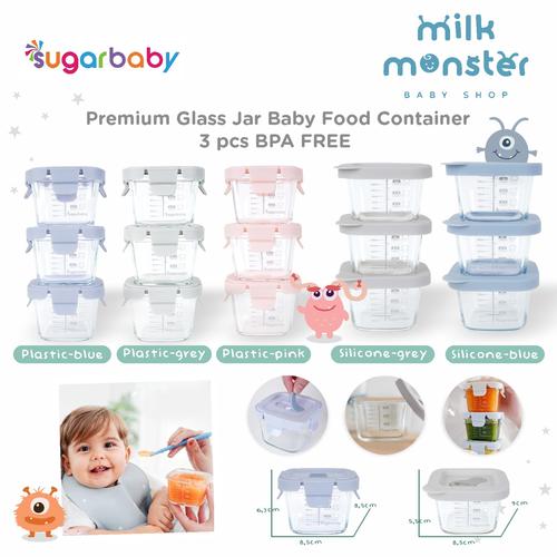 Jual Sugar Baby Premium Glass Jar Baby Food Container 3 pcs BPA FREE ...