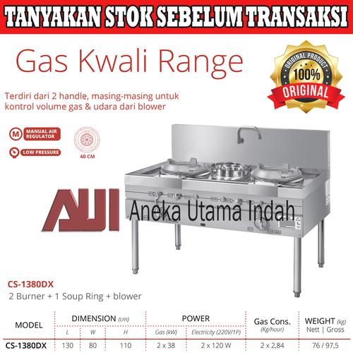 Jual Getra Tipe CS-1380DX Kompor Gas Kwali Range 2 Burner 1 Soup Ring ...