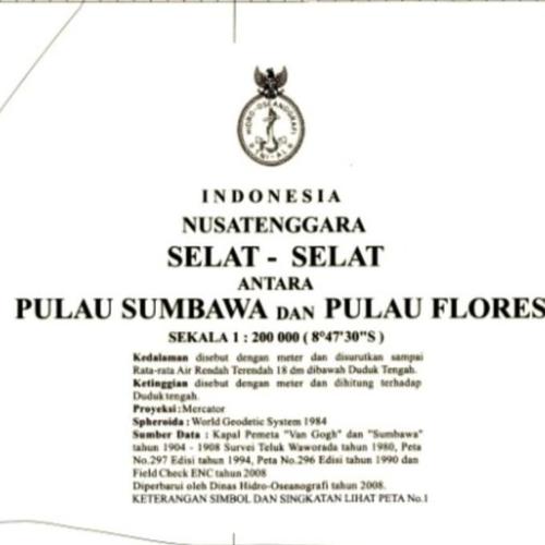 Jual Peta Laut Navigasi Kapal Selat Sumbawa Flores Map Pulau Komodo 295 ...