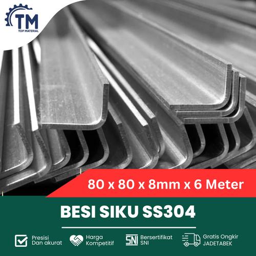 Jual Besi Siku stainless steel SS304 80 x 80 x 8mm x 6 Meter SS SUS 304 ...