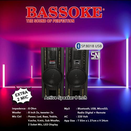 Jual Speaker Aktif Bassoke Type SP 8018 USB - Kota Surabaya - RyokoMVP | Tokopedia