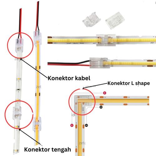 Jual Sambungan Konektor LED Strip COB 12V Bening Kristal - konektor ...