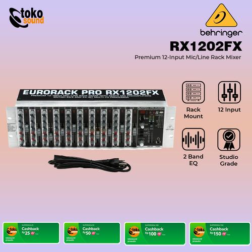 Jual Behringer Eurorack Pro RX1202FX Rackmount Mixer with Effects ...