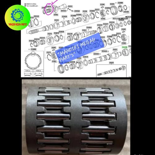 Jual BEARING BAMBU TRANSMISI GIGI MUNDUR IDLER/NEEDLE BEARING REVERSE ...
