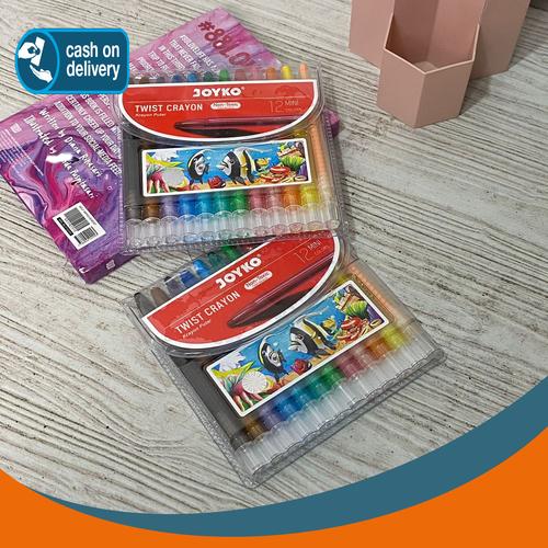 Jual KRAYON TWIST JOYKO MINI ISI 12 PCS KR-1387 CRAYON BISA DIPUTAR ...