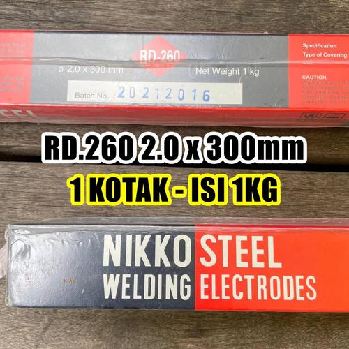 Jual KAWAT LAS NIKKO STEEL NIKO STEL RD 260 1kg 2.0x300mm Pakan Las ...