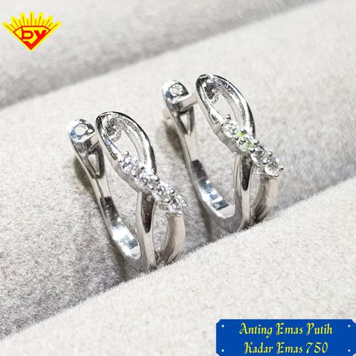 Jual Anting Emas Putih Permata Kadar Emas 750 - Jakarta Pusat - TOKO ...