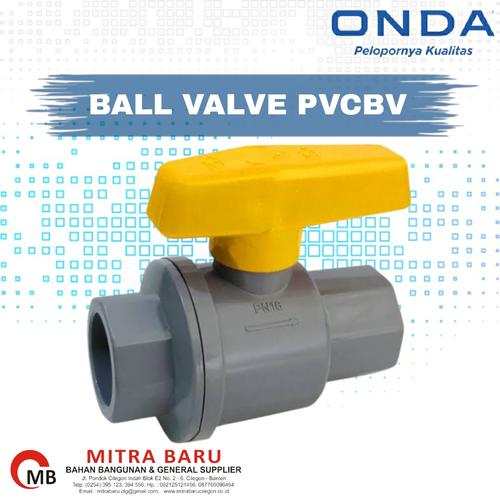 Jual Ball Valve PVCBV 1 ONDA Polos Stop Kran Plastik PVC kuning 1 inch ...