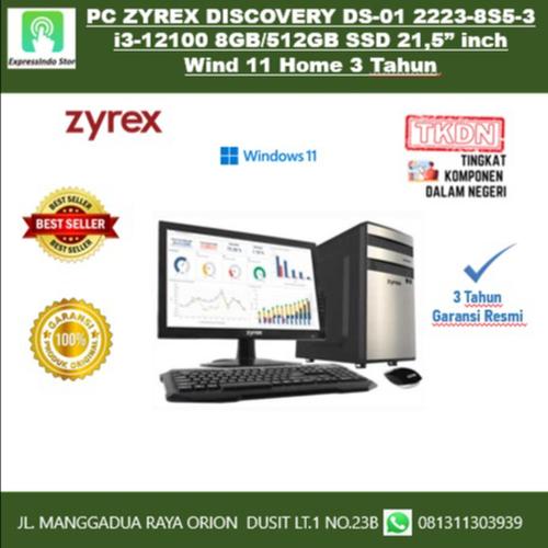 Jual PC ZYREX DISCOVERY DS-01 2223-8S5-3 i3-12100 8GB/512GB SSD 21,5 ...