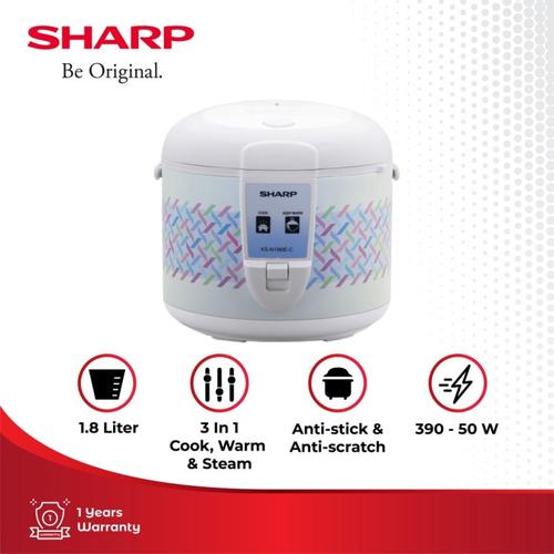 Jual Sharp Cookwear KS-N18ME-L Rice Cooker White 1.8 Liter 390 Watt ...