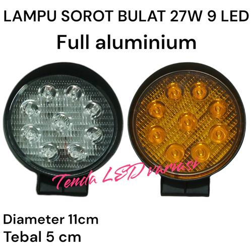 Jual Lampu Sorot Tembak LED 9 Mata Bulat / Working Light 9 Mata LED 12 ...
