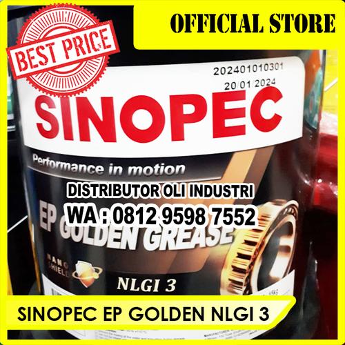 Jual SINOPEC EP GOLDEN ( NLGI 3 - Ready Stock ) - Kota Tangerang - DISTRIBUTOR OLI INDUSTRI ...