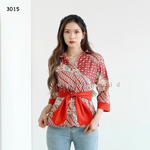 Jual Atasan batik wanita merah 17 agustus / seragam baju batik wanita ...