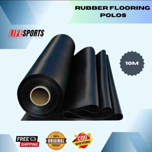 Jual rubber flooring mat rool-fitnes karet lantai gym rool polos tebal ...