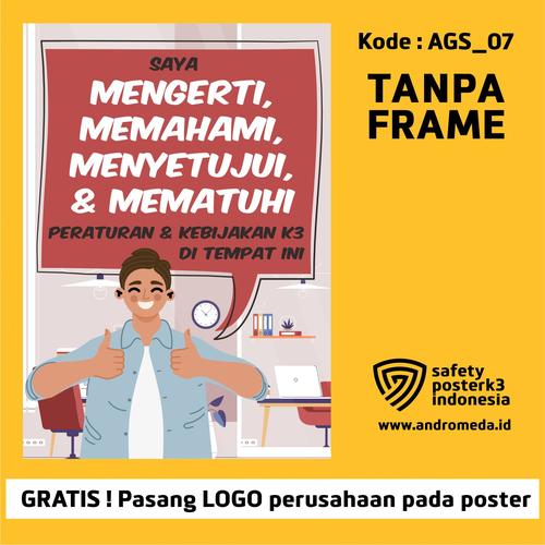 Jual Safety Poster Slogan K3 HSSE Saya Mengerti, Memahami, Menyetujui ...