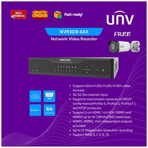 Promo UNV NVR308-64X Uniview 64 Cahnnel Network Video Recorder NVR ...