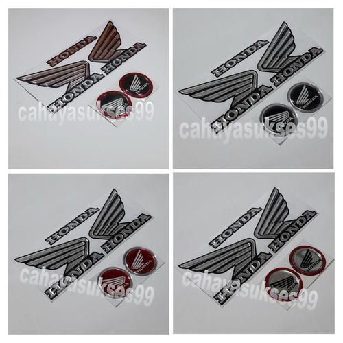 Jual Sticker Emblem Timbul Logo Sayap Motor Honda Silver Besar NEW ...