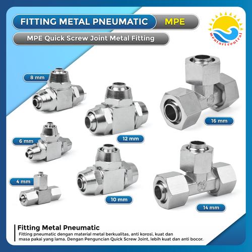 Promo TEE FITTING METAL PNEUMATIC MODEL T MPE HAOHAN SELANG KE SELANG ...