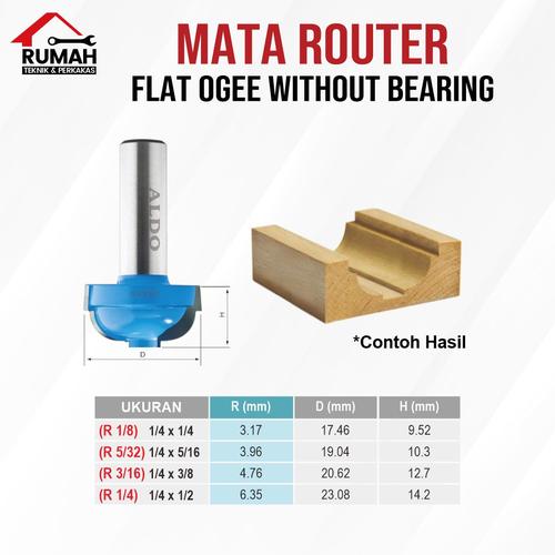 Jual MATA ROUTER FLAT OGEE WITHOUT BEARING / Mata profil trimer kayu 1/ ...