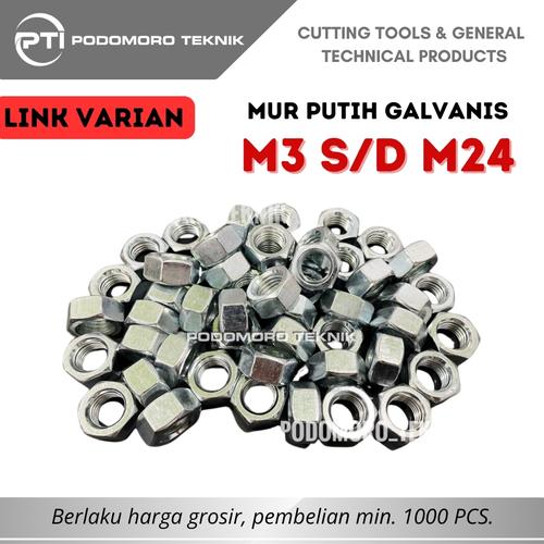 Jual Mur Putih Galvanise Mur M6 M8 M10 M12 M14 M16 M20 M22 Mur Putih ...