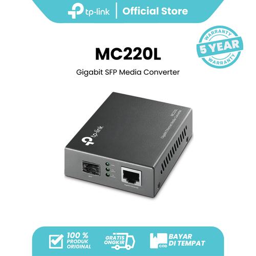Promo TP-Link MC220L | Gigabit SFP Media Converter | 10/100/1000 Mbps | Auto-negotiation | Auto ...