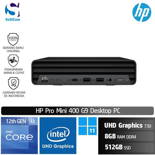 Promo PC HP Pro Mini 400 G9 Desktop 9E5G5PT i3 12100T/4GB/512GB/W11 ...
