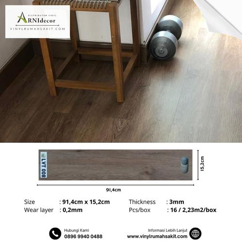 Jual Vinyl plank lantai Aidi tebal 3mm type LVT 008 | Motif kayu @2 ...
