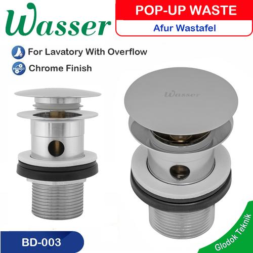 Jual Wasser Afur Wastafel Basin Drain Pop-Up waste with overflow BD-003 ...
