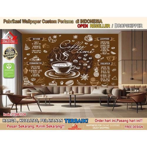 Jual Wallpaper Dinding Custom 3D Tema Coffee | Coffee Shop | Cafe ...