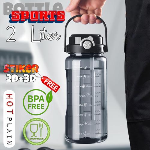 Jual Botol minum 2 Liter Korea Transparant Pelangi Waktu Kata Motivasi ...