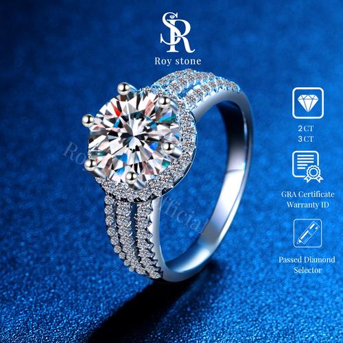 Promo RoyStone - Cincin Aster Moissanite Lapis Emas 18K [Sertifikat GRA ...