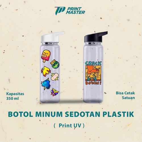 Jual Botol Minum Sedotan Plastik 350ml Print Custom UV Full Color ...