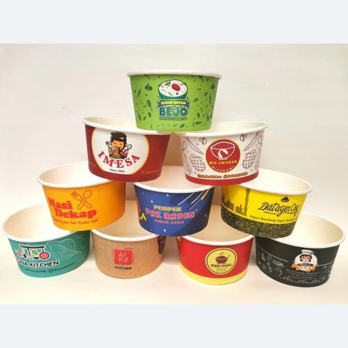 Jual paperbowl custom desain rice bowl full color printing paper bowl ...