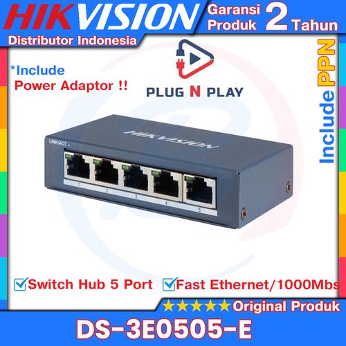 Jual Switch Hub 5 Port Hikvision DS-3E0505-E Gigabit Plug And Play ...