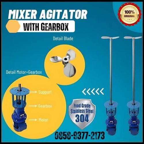 Jual Agitator Mixer Chemical Kimia SS304 1,1Kw 1,5HP 220V With GearBox ...