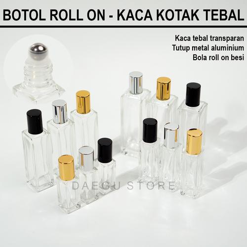 Jual Botol Roll On Kaca Kotak Tebal - Bola Roller Rollon Besi Stainless ...