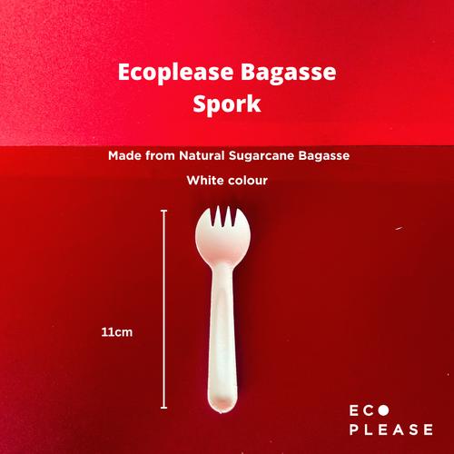 Jual Ecofriendly Bagasse Mini Spork Sendok Garpu Kecil Ramah Lingkungan ...