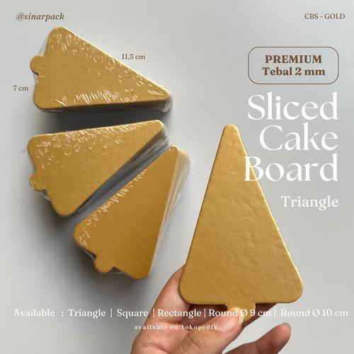 Jual [25 PCS] SEGITIGA - Alas Kue Slice SUPER TEBAL / Tatakan Kue Slice ...