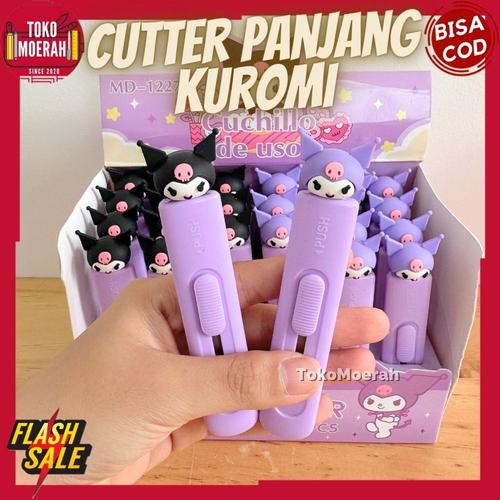 Jual CUTTER PANJANG KUROMI CUTTER PISAU KERTAS SANRIO KUROMI CUTTER ...