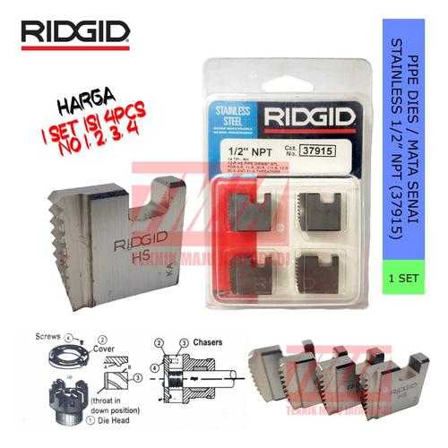 Jual RIDGID Pipe Dies Mata Senai Stainless Steel 12R 1" NPT 37925 ...
