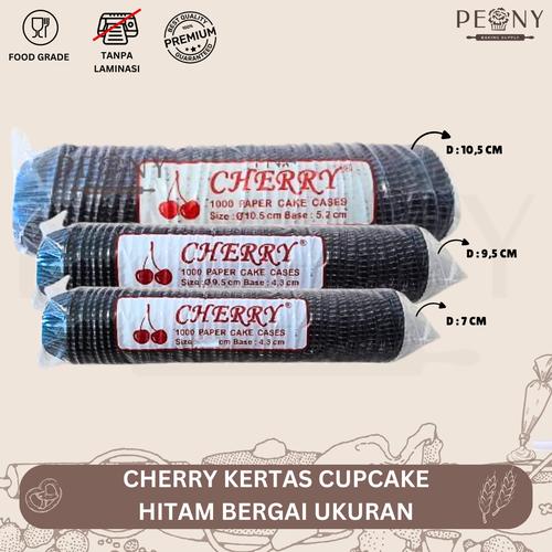 Jual (PAK) CHERRY KERTAS CUP CAKE HITAM UKURAN 10,5 CM / CHERRY KERTAS ...