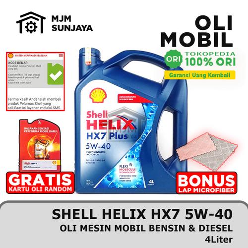 Jual Oli Mesin Shell Helix HX7 Plus SAE 5W-40 4 Liter SCAN BARCODE ...