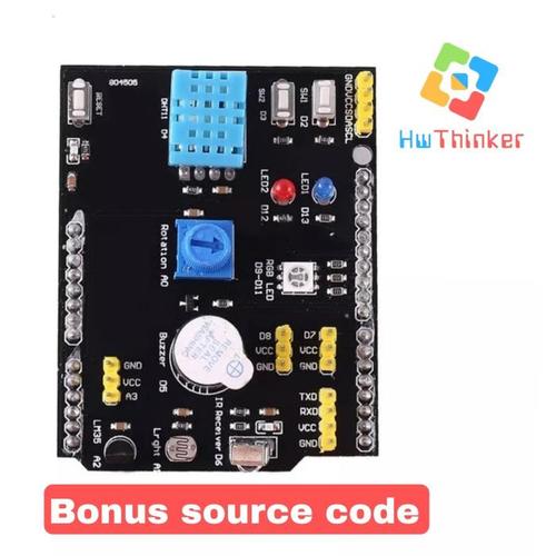 Jual Multifunction 9in1 Sensor Shield LM35 DHT11 LDR for Uno Arduino ...