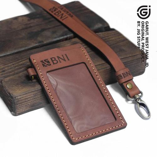 Promo Gantungan ID card holder name tag Kulit sapi asli | COSTUM NAMA ...