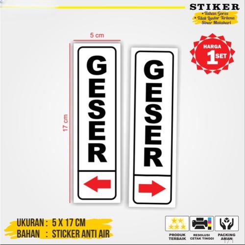 Jual Sticker Geser Potrait Push Pull Stiker Pintu Tarik DorongTidak ...