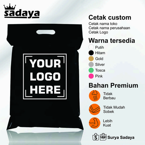 Jual Custom Plastik HD Plong 20x30 Sablon Plastik Shoping Bag Cetak ...