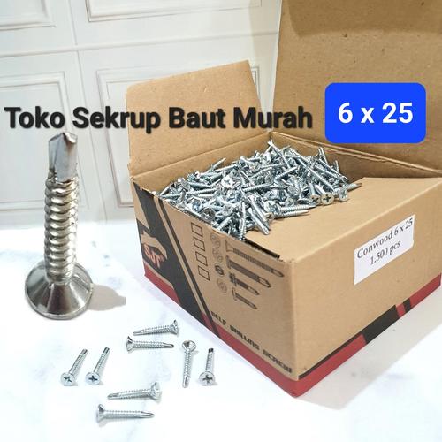 Jual Sekrup Driling Sds FH GRC Calci 6x1"/Sekrup Conwood 6x25 / Sekrup ...