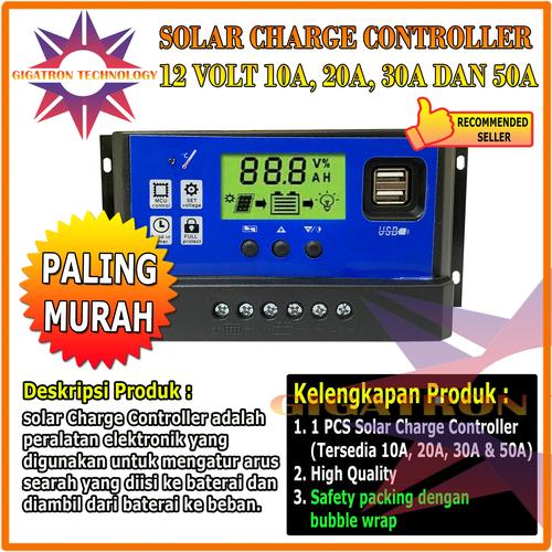 Promo Solar Charge Controller 10A 20A 30A 50A Cell PWM Pengisi Daya ...